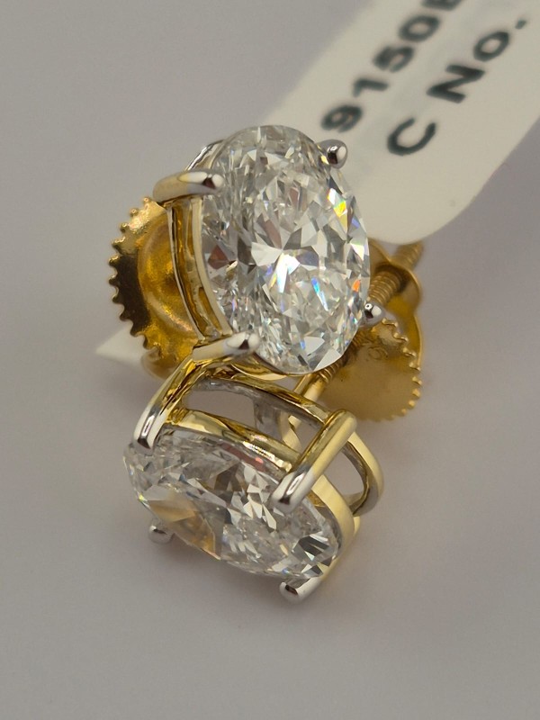 9ct Oval Cut Diamond Studs / Earring Pierced 1.4G | 030100264762 | Cash ...