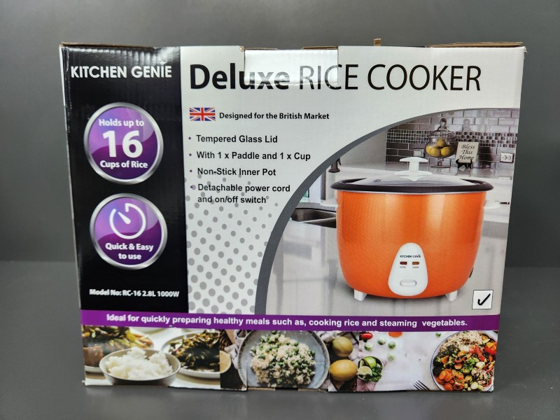 Kitchen Genie 16 Cup Deluxe Rice Cooker Orange - New Boxed ...
