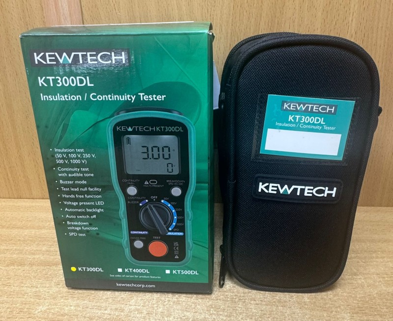 Voltage & Continuity Tester Kewtech Kt300dl Insulation / Continuity ...