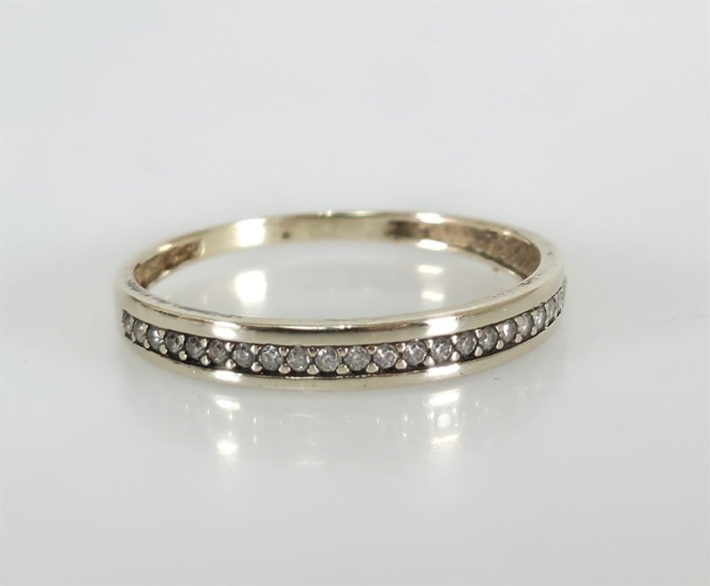 9Ct Yellow Gold Cubic Zirconia Half Eternity Ring Yellow Gold Ring Size ...