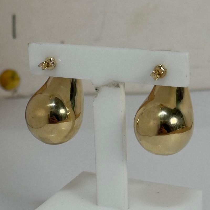 14ct Teardrop Earrings Yellow Gold Earring Pierced 6.16G | 055400037982 ...