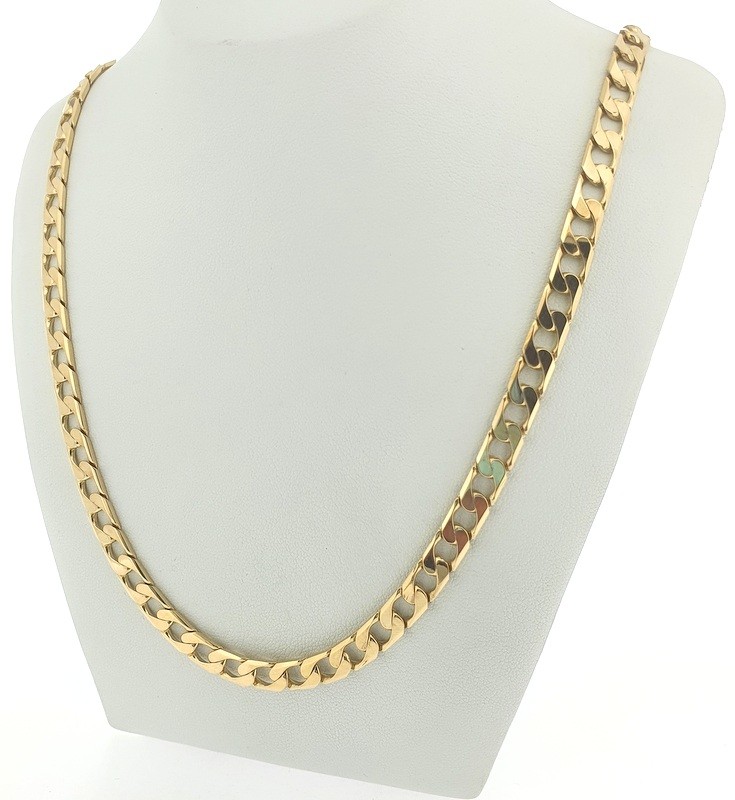 9ct Yellow Gold Oval Filed Curb Link Necklace 30.56G | 018500256473 ...