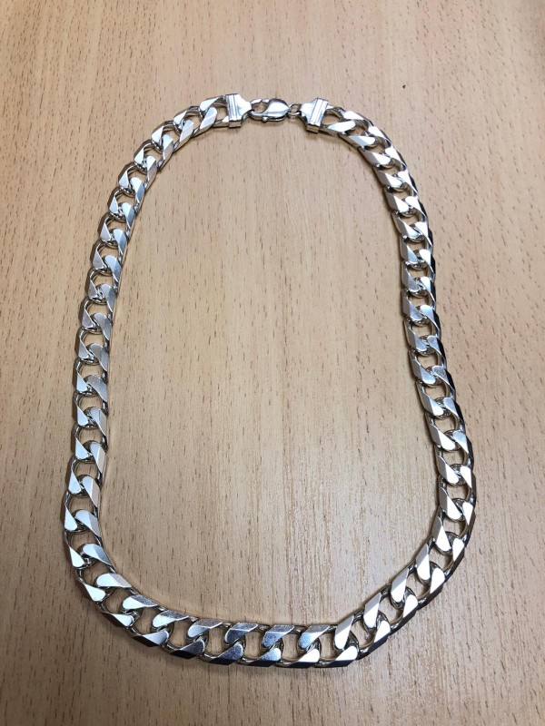 Silver 22'' Silver Curb Chain Necklace Chain 55cm 157.2G | 019300244366 ...
