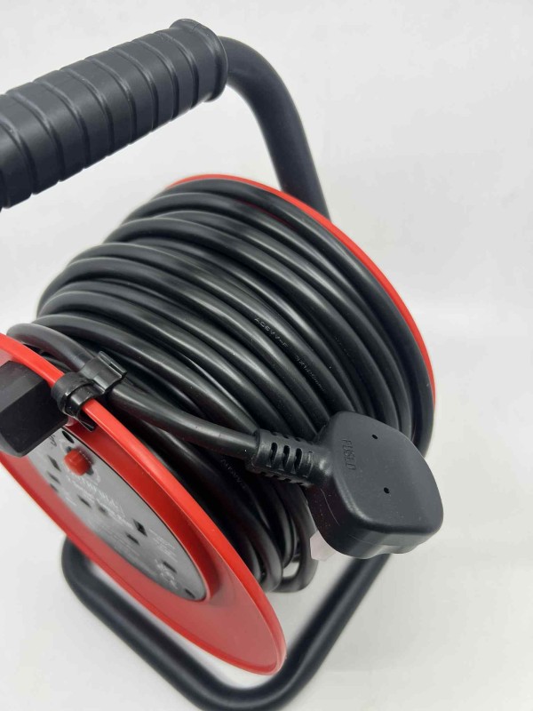 Faithfull Power Plus Open Drum Cable Reel 240V 13A 2-Socket 25M Red ...