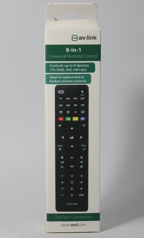 Av:Link 8-In-1 Universal Remote Control 149.505 Black | 042800154725 ...