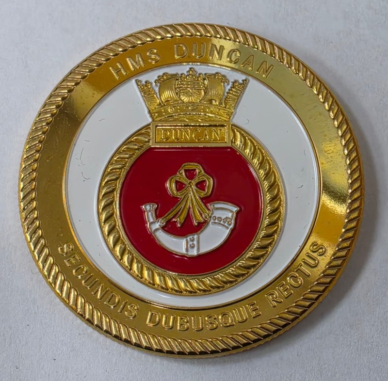 Royal Navy - Hms Duncan Secundis Dubusque Rectus Coin Yellow Gold Gold ...