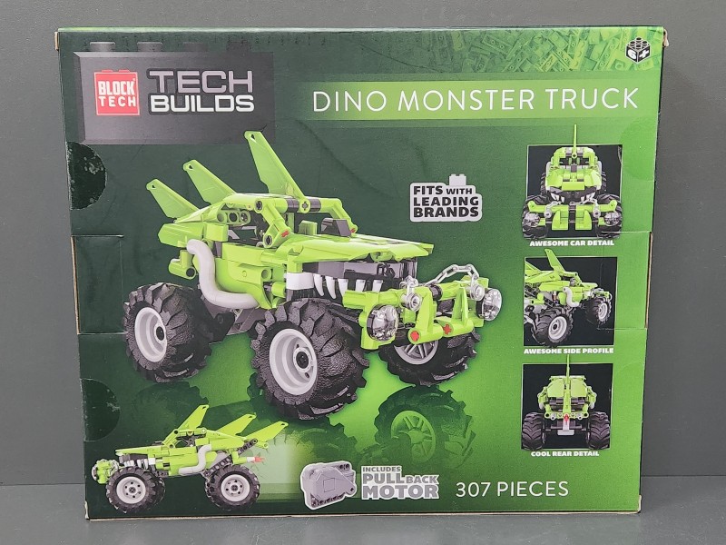 Tech Builds Dino Monster Truck New Sealed Black | 049500124341 | Cash ...