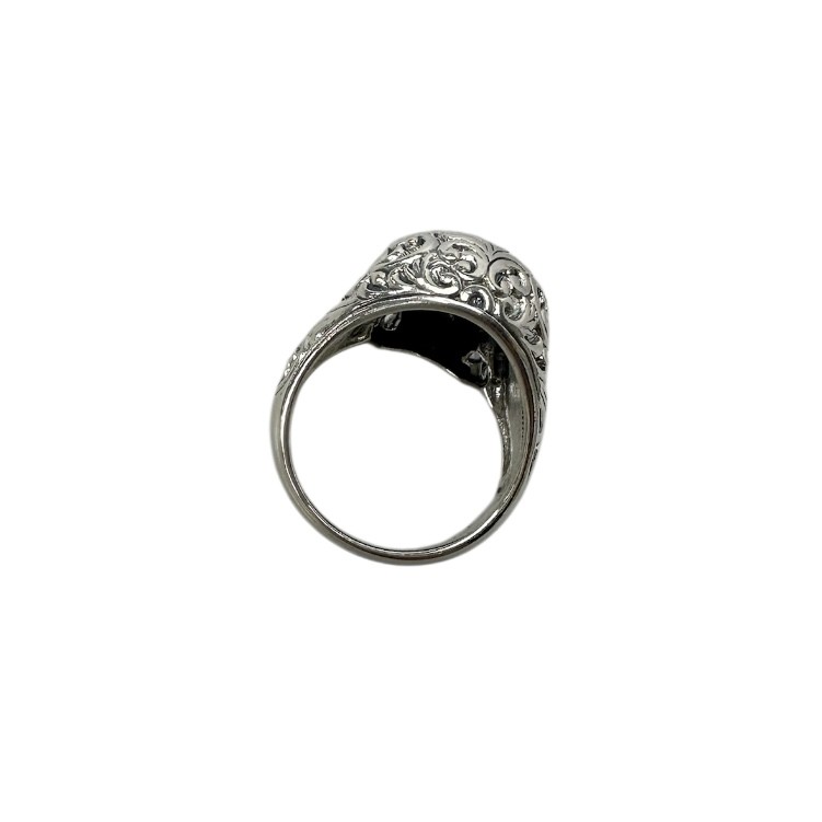 Silver Skull Ring With Red Stones Silver Mens Ring Size R ...