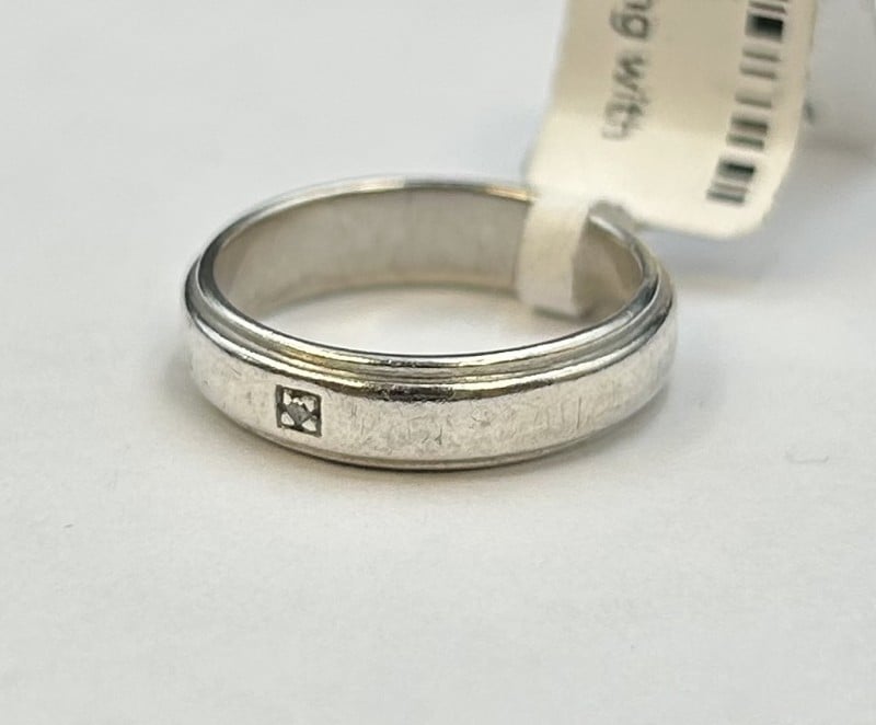 Silver Plain Band Ring With Diamond Ring Size K | 033300389683 | Cash ...