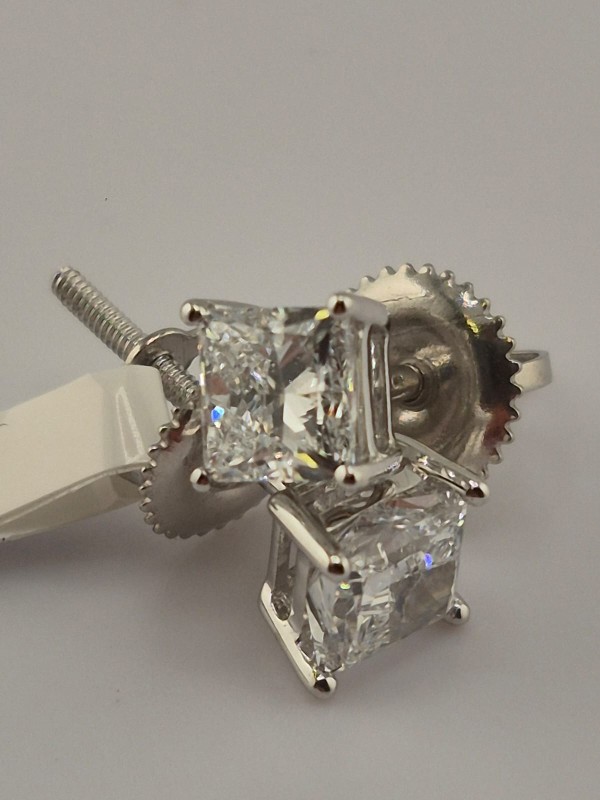 9ct Princess Cut Diamond Studs / Drop Pierced 0.8G | 030100264771 ...