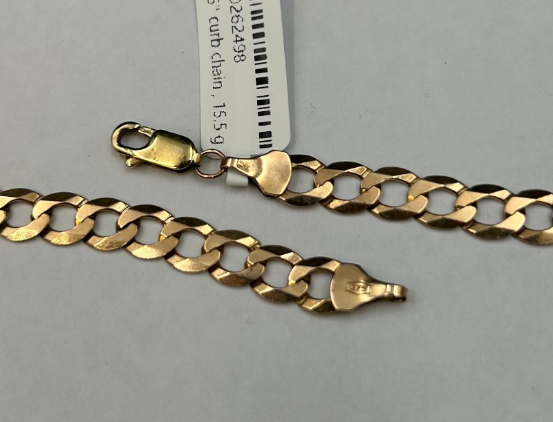 9Ct 21.5" Curb Chain Chain 15.5G | 018300262498 | Cash Converters