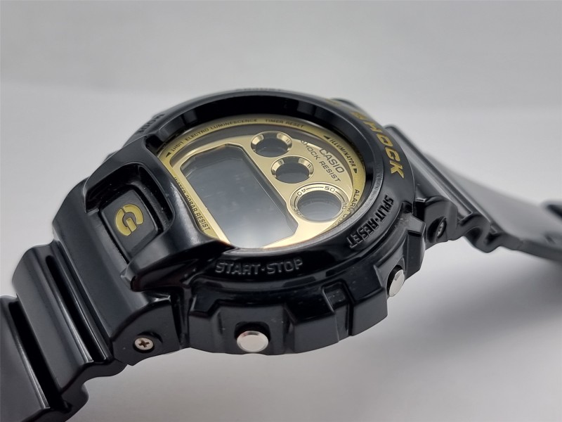 Casio Watch Mens G-Shock Classic Gloss Black Gold Dial Digital Watch ...