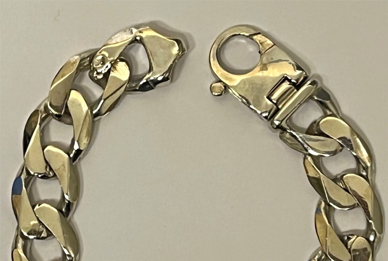 **Brand New 9" Curb Bracelet Silver Bracelet 66.5G | 055400039893 ...